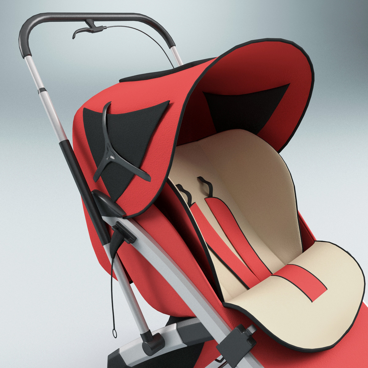 baby pram v2 3d model
