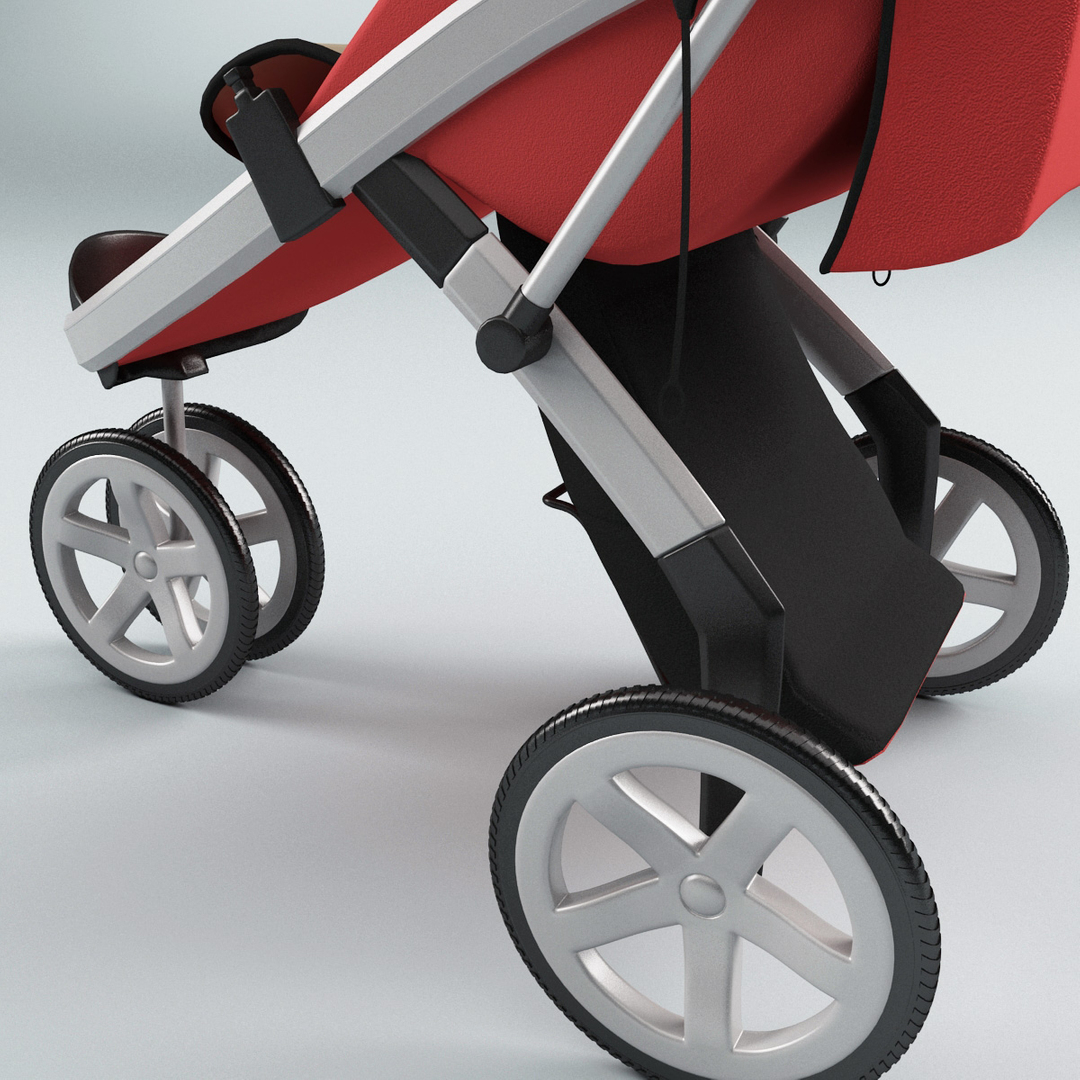 baby pram v2 3d model