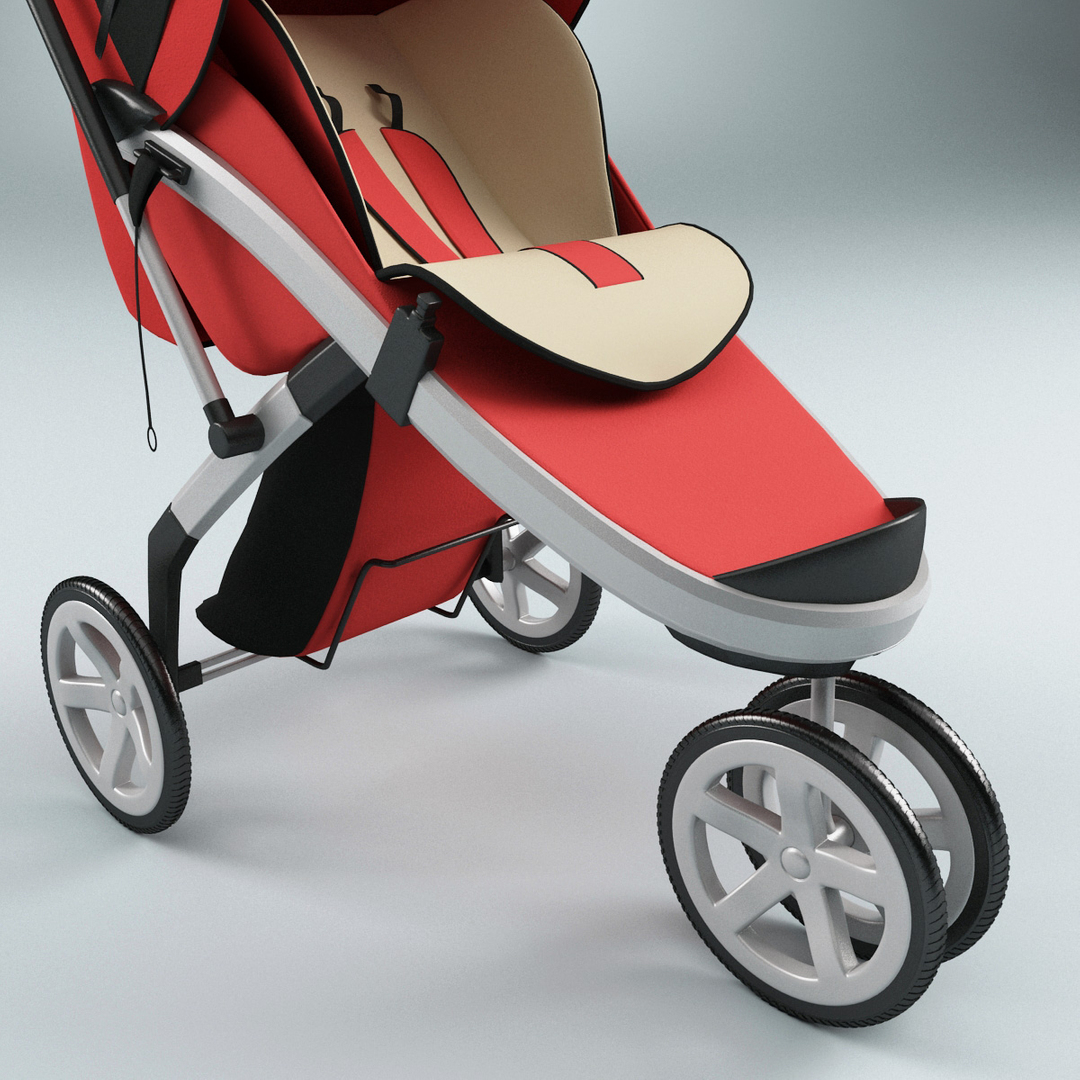 baby pram v2 3d model