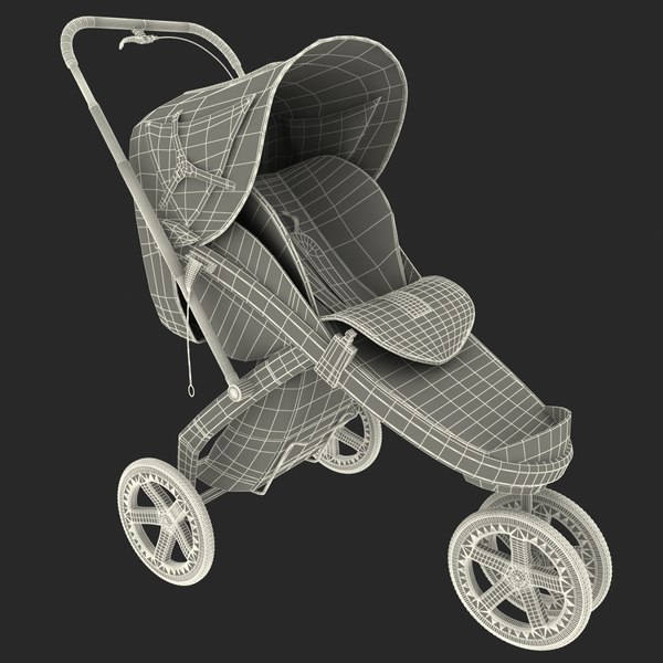 baby pram v2 3d model