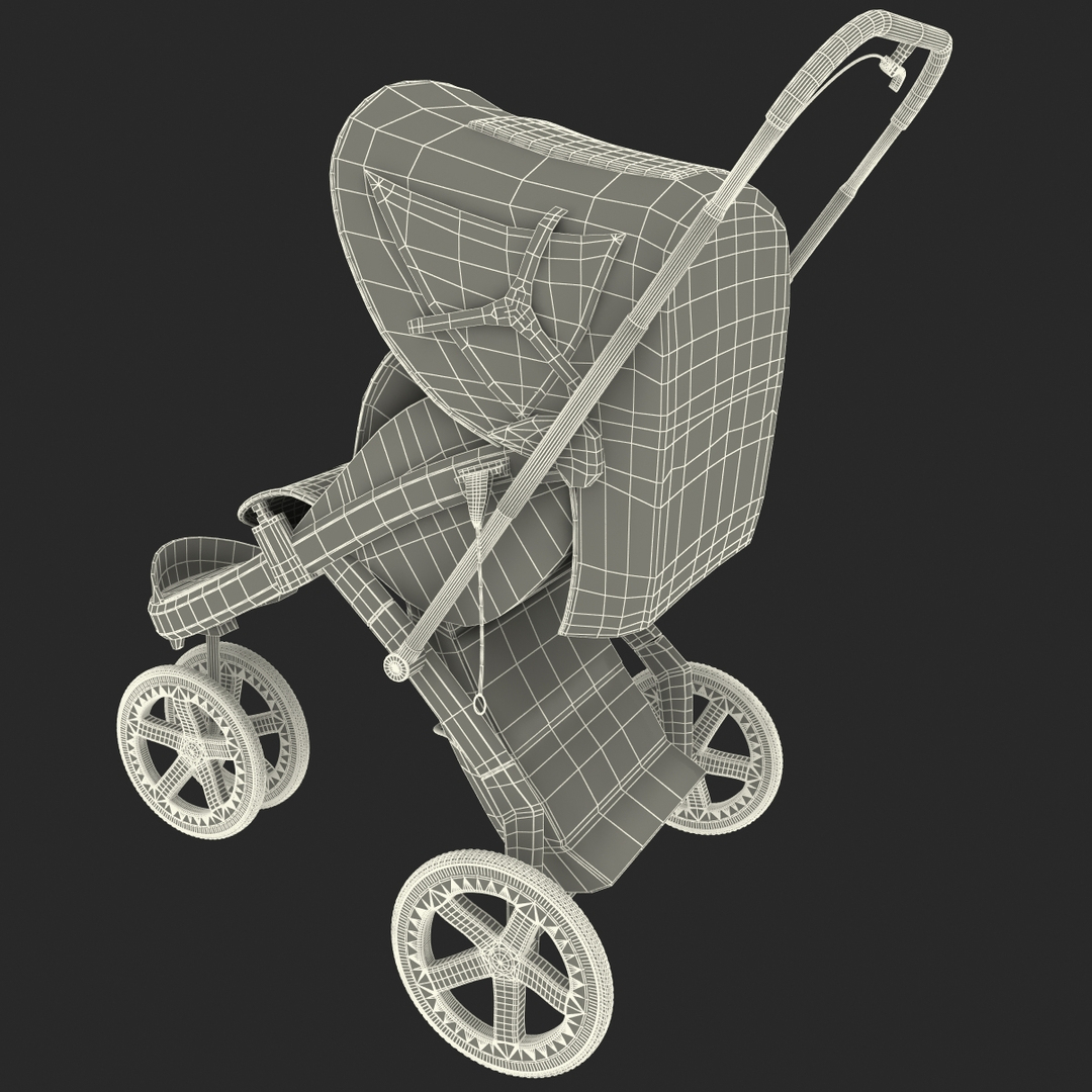 baby pram v2 3d model