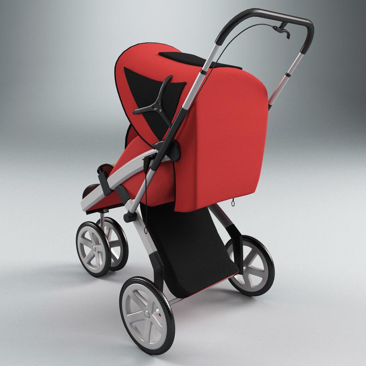 baby pram v2 3d model