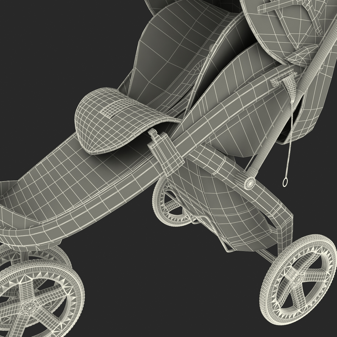 baby pram v2 3d model
