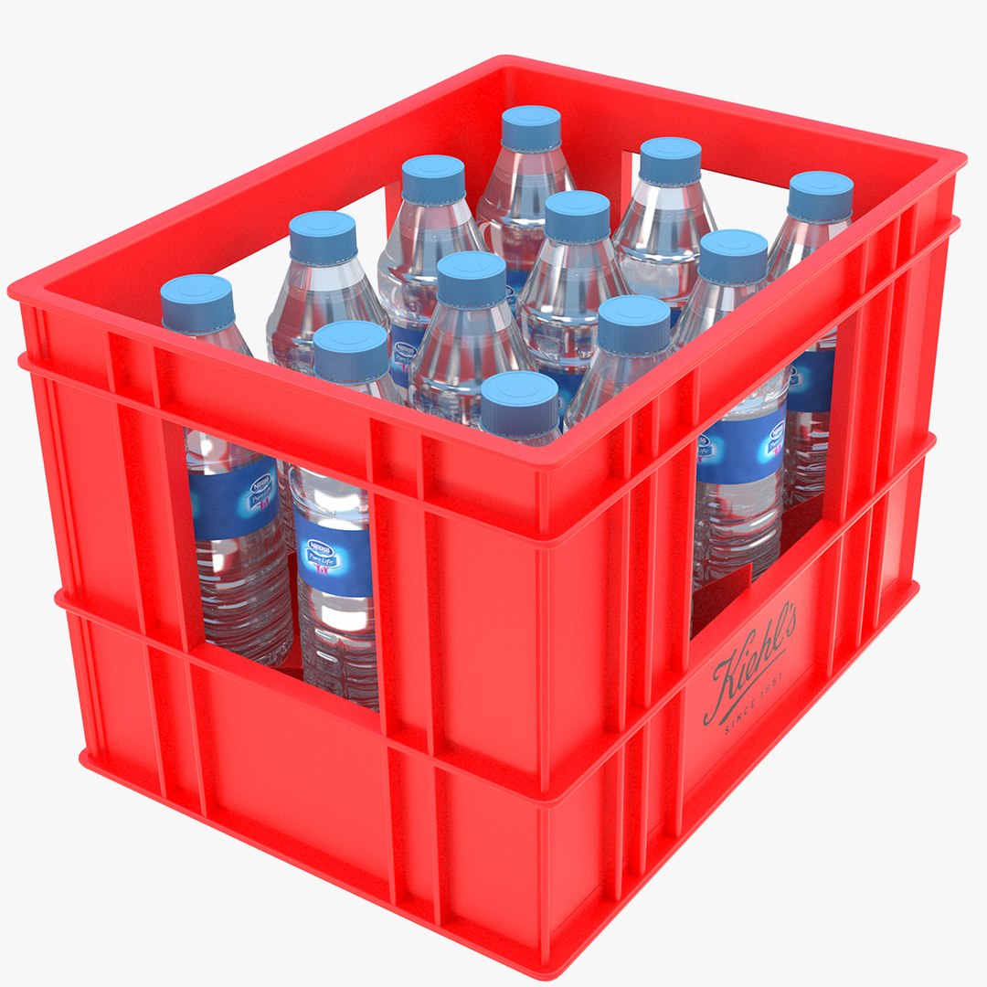 3D Red Plastic Crate with Bottles - TurboSquid 2103493
