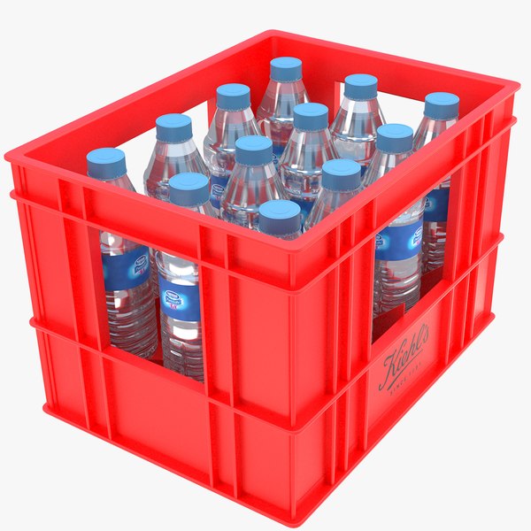 modelo 3d Red Plastic Crate with Bottles - TurboSquid 2103493