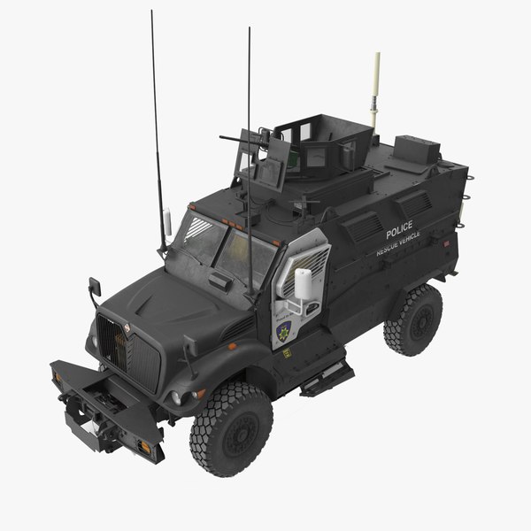 3D Police Vehicle MRAP International MaxxPro Rigged for Maya model ...