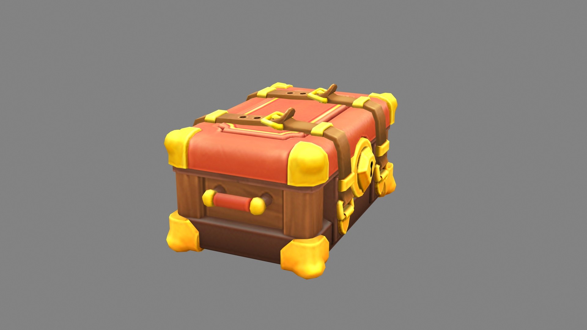 3D A Locked Box - Cartoon Luggage Trunk Model - TurboSquid 2261282