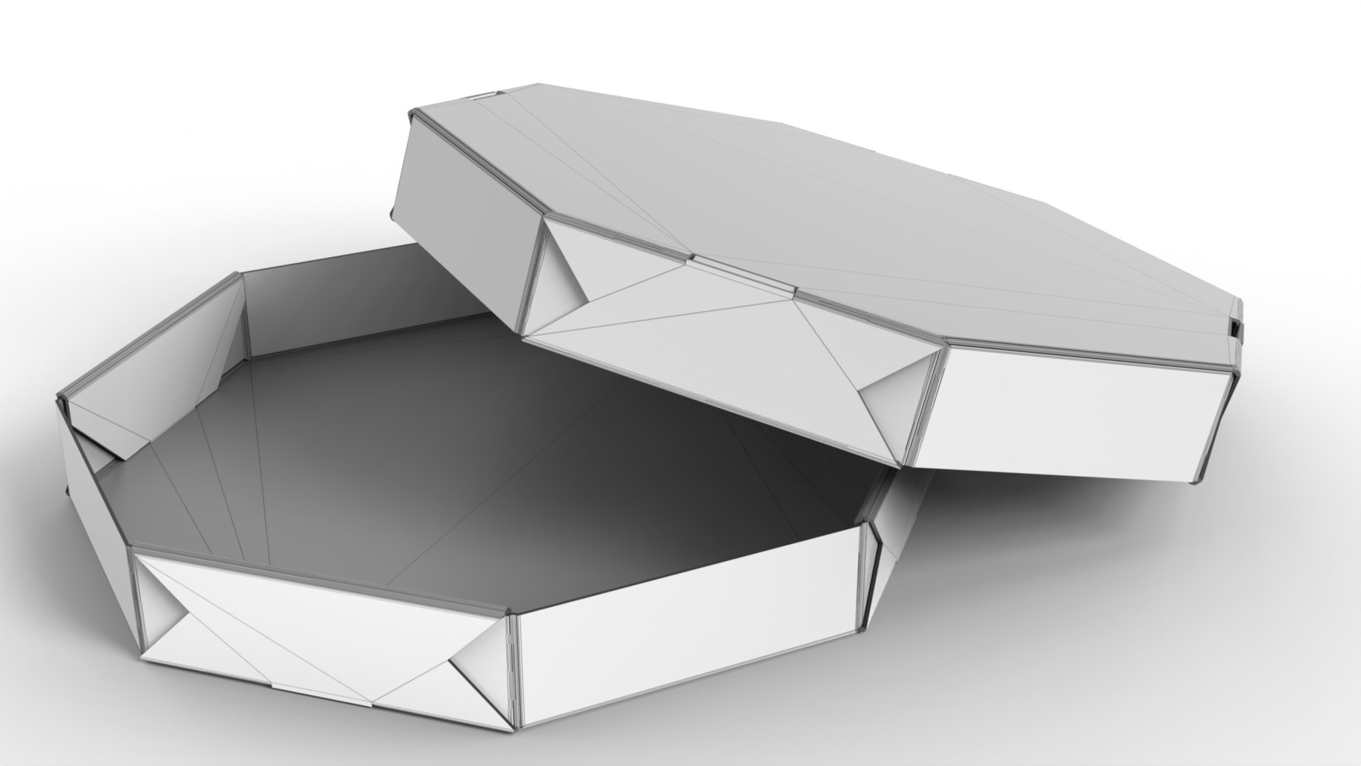 3D Octagon Cardboard Pizza Box 350x350x50mm With DIE-CUT IN FILES ...