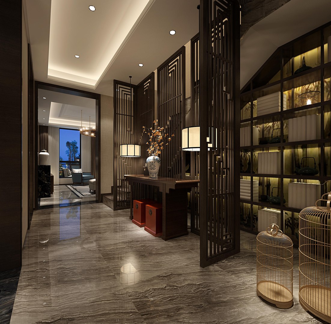 68- New Chinese Style Living Room 3D Model - TurboSquid 2026693