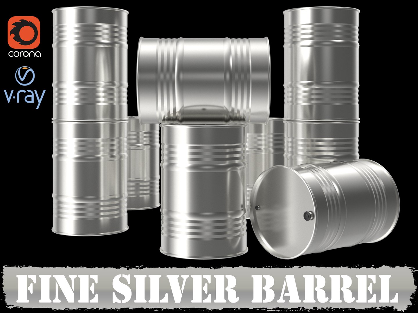 Fine Silver Barrel 3D - TurboSquid 1811895