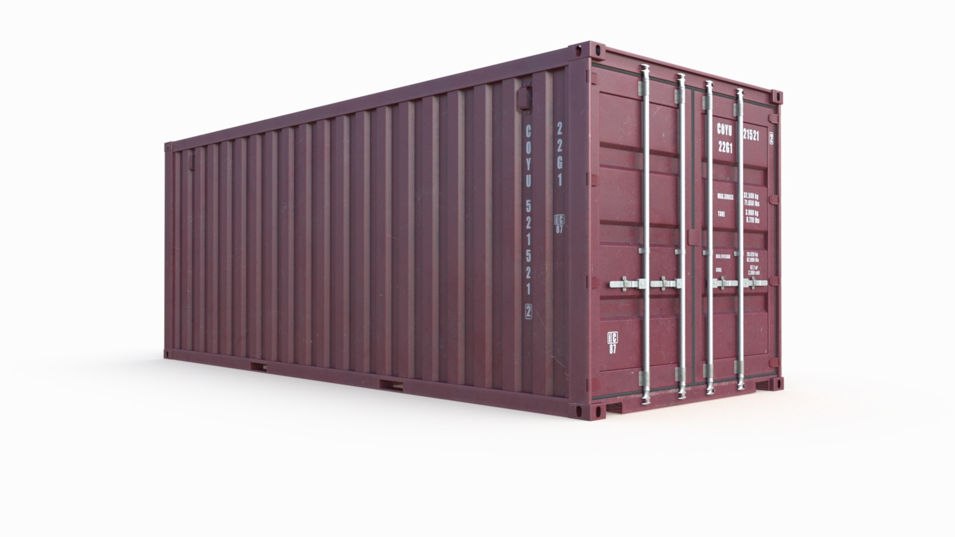 3D Container 20 Ft ISO Model - TurboSquid 2143133