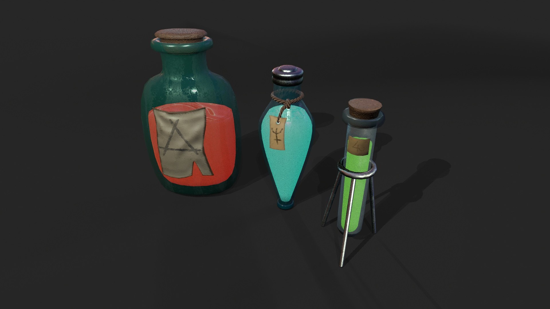 Stylized Alchemist Flasks 2 Model - TurboSquid 1716039