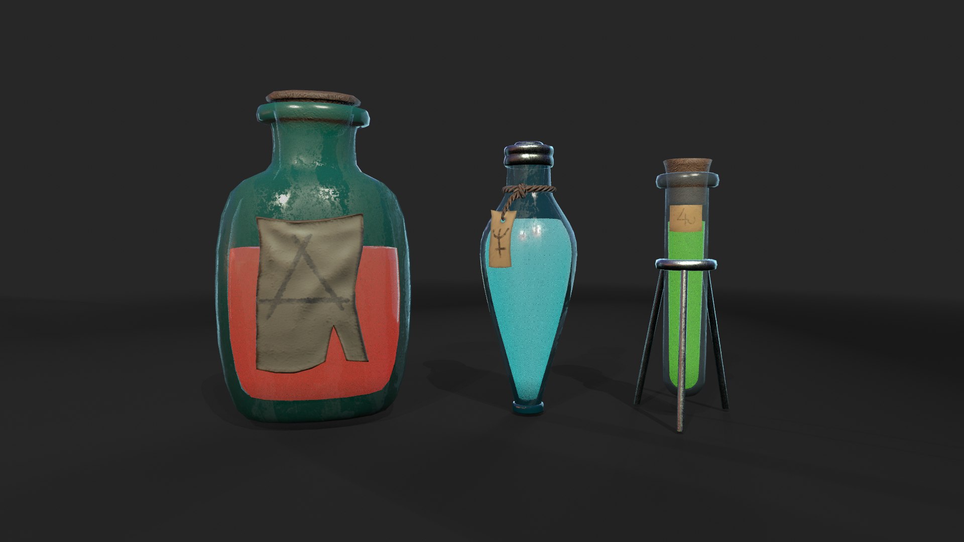 Stylized Alchemist Flasks 2 Model - TurboSquid 1716039