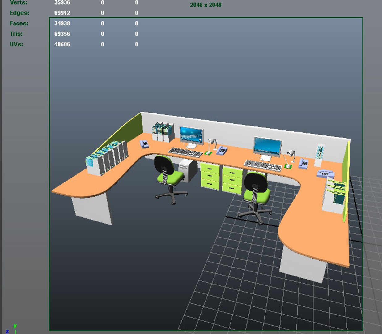 3d Model Office Desk
