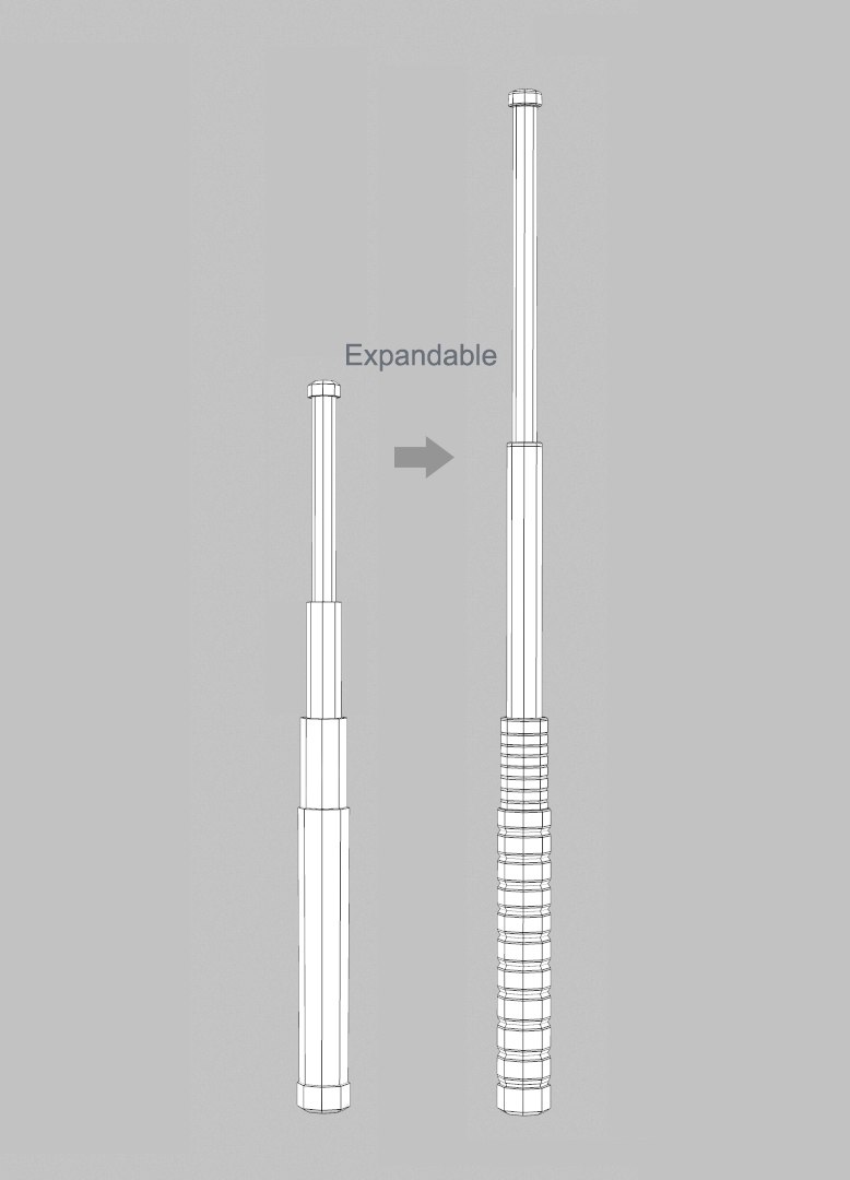3d 3 Batons Pack Model