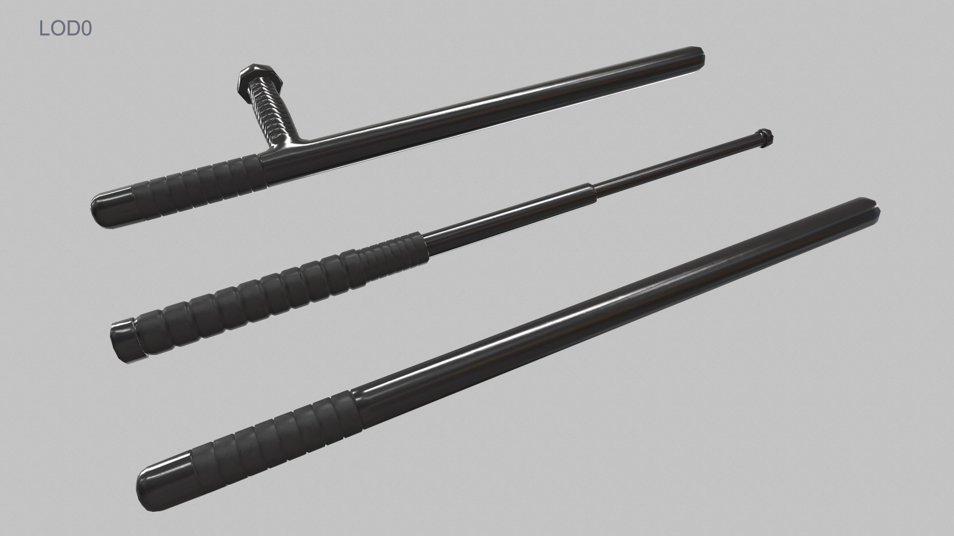 3d 3 Batons Pack Model