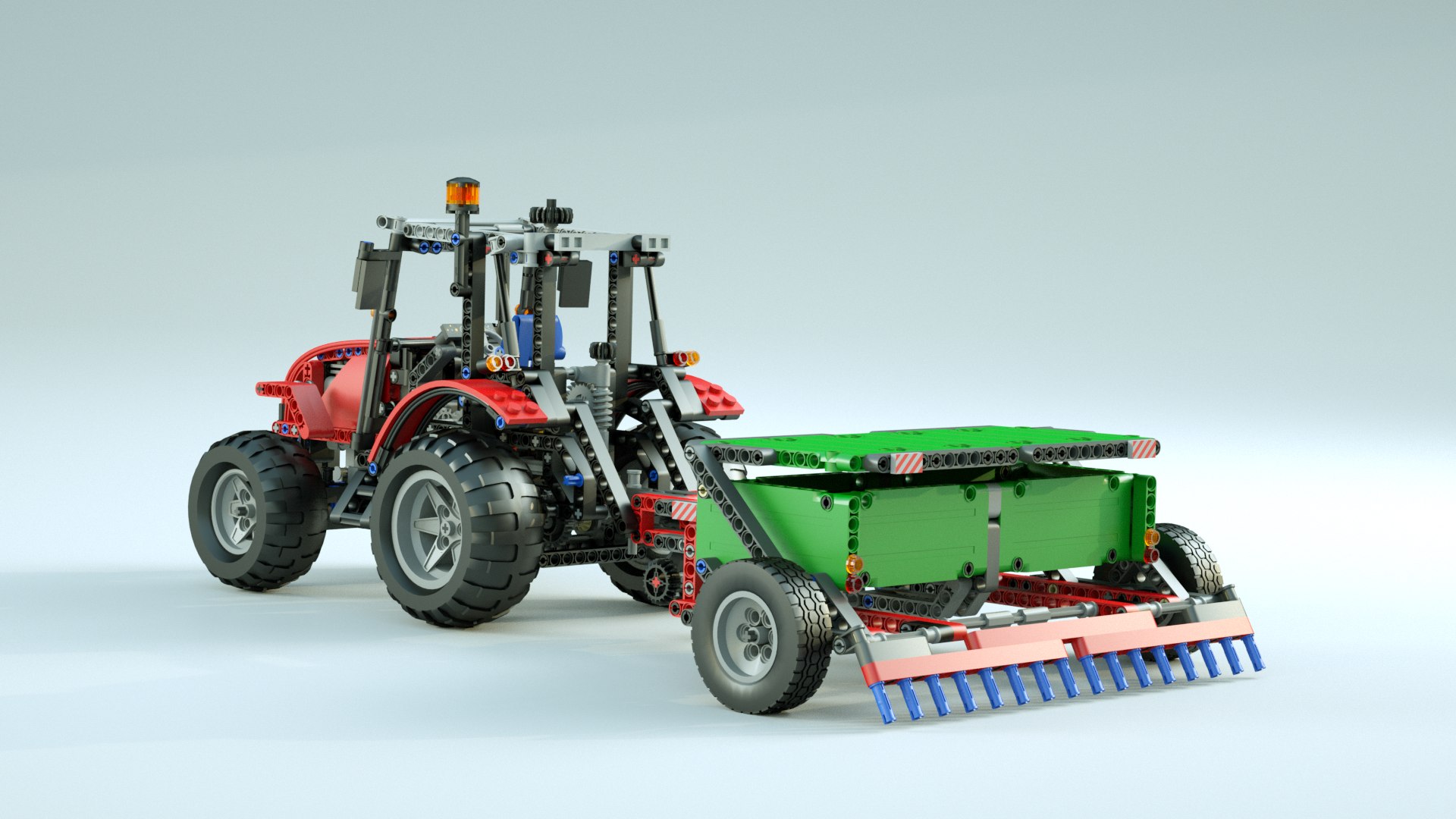 LEGO Tractor With Trailer Model - TurboSquid 1865202