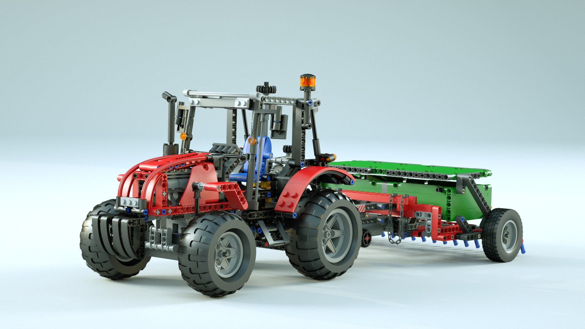 LEGO Tractor With Trailer Model - TurboSquid 1865202