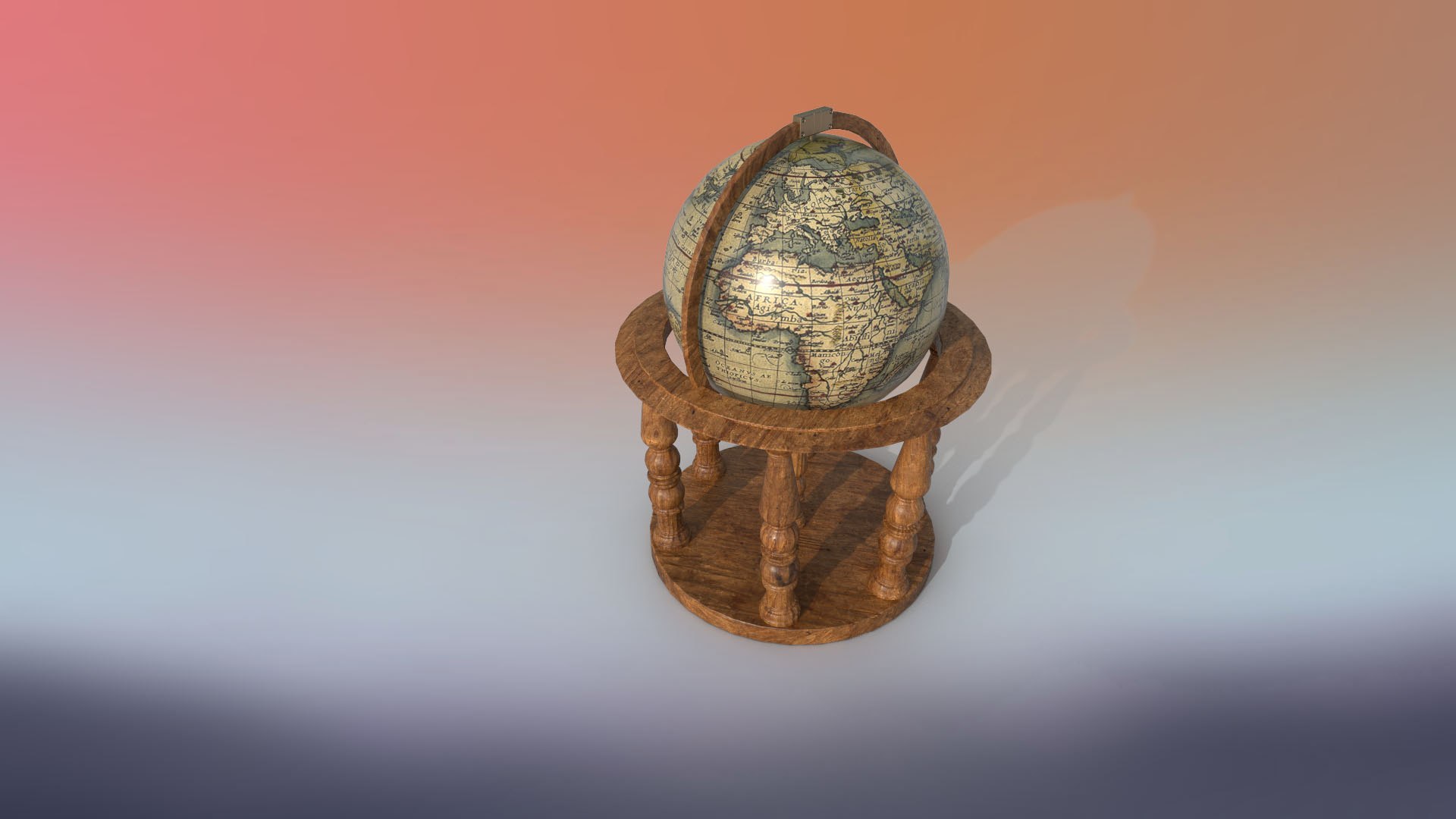 Globe World Map PBR Low-poly 3D - TurboSquid 1849047