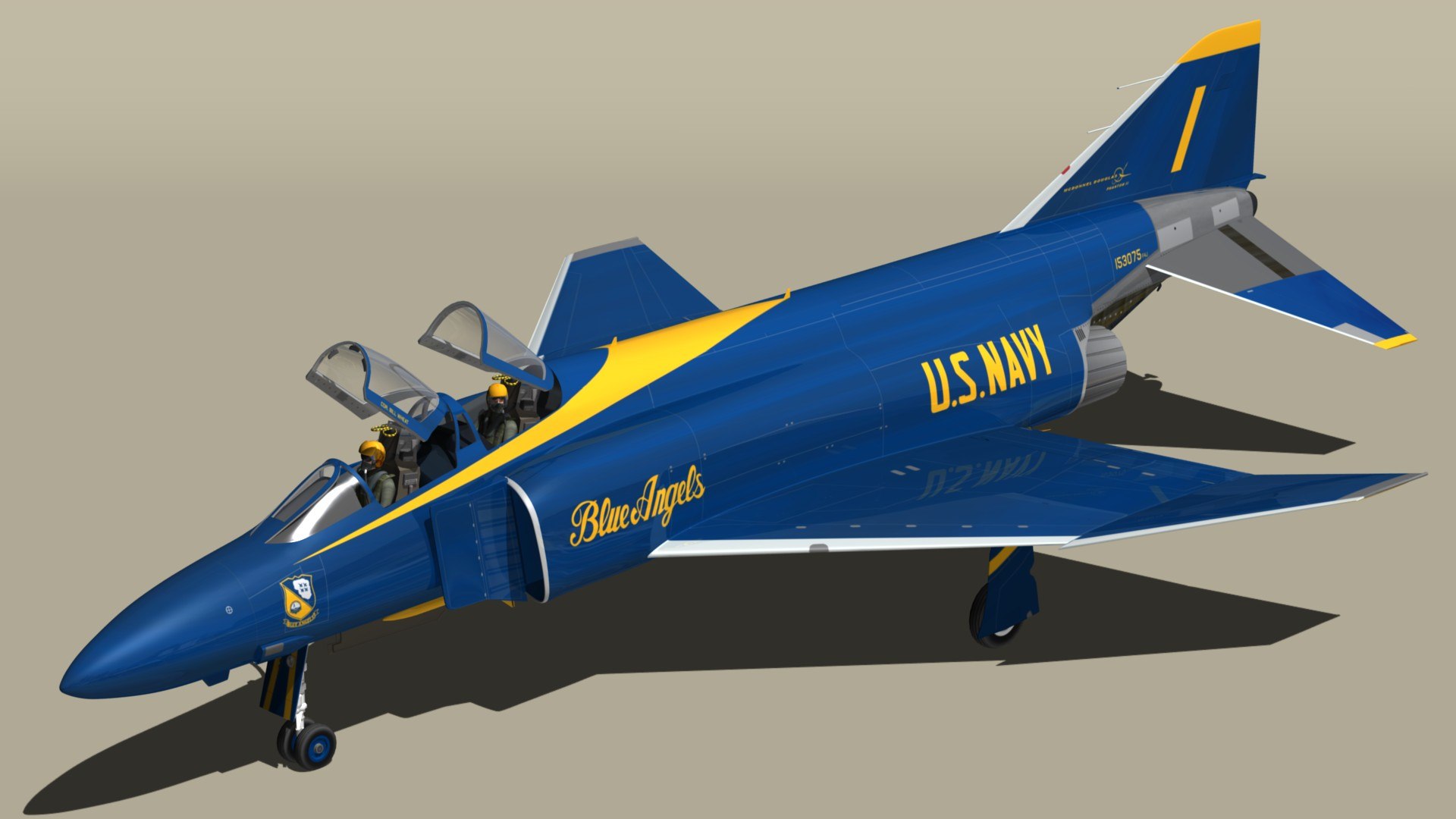 3D F4J Phantom II Blue Angels Model - TurboSquid 1996214