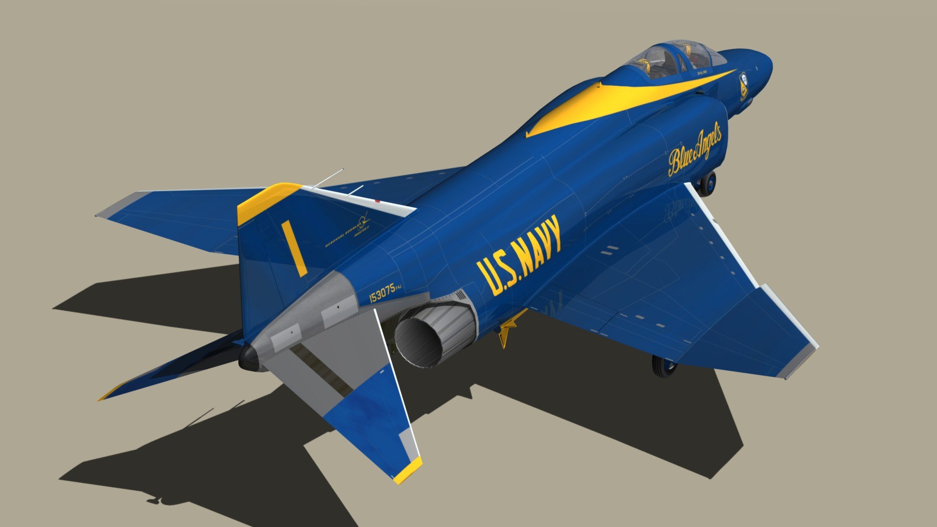 3D F4J Phantom II Blue Angels model - TurboSquid 1996214
