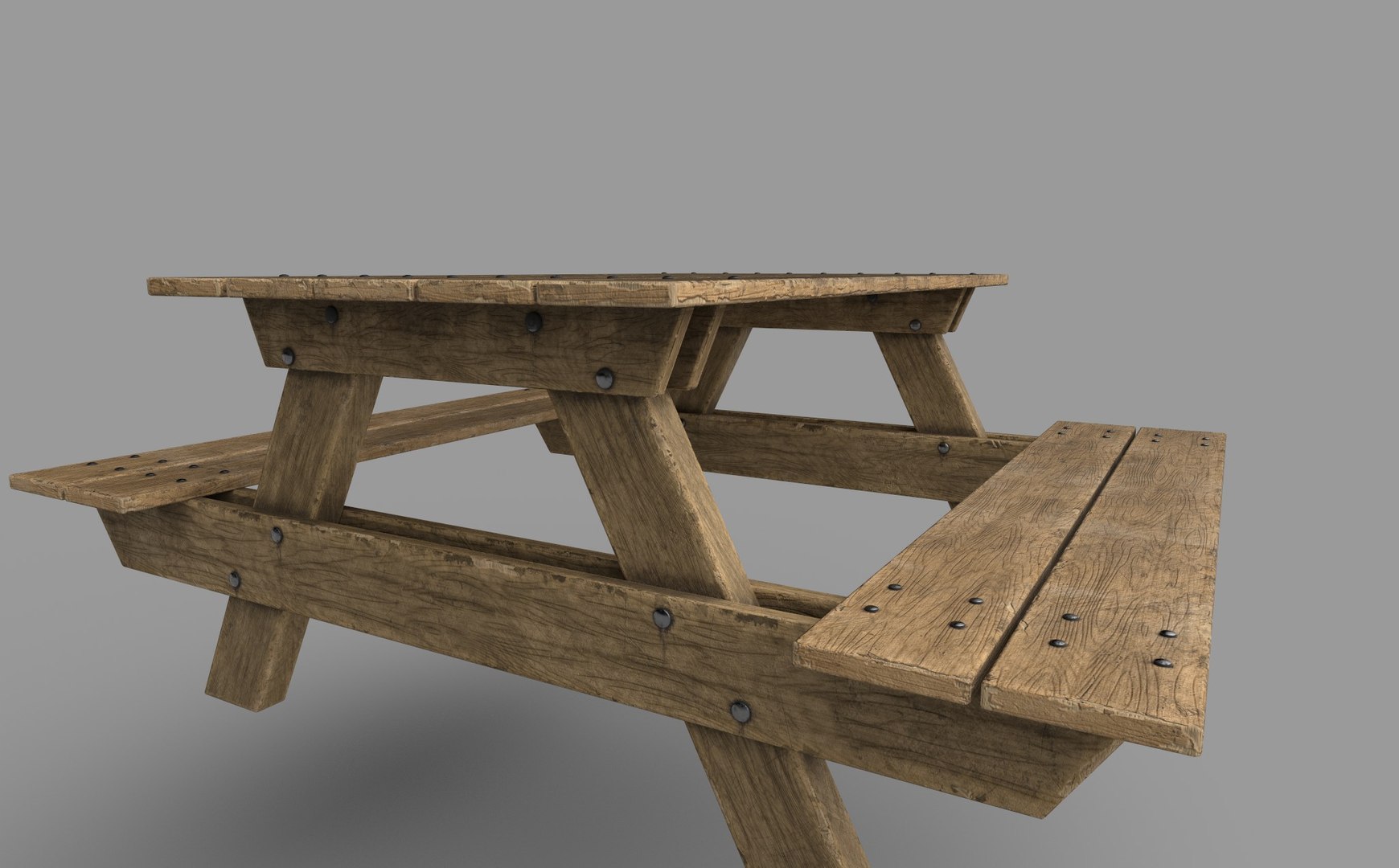 realistic picnic table 3d model