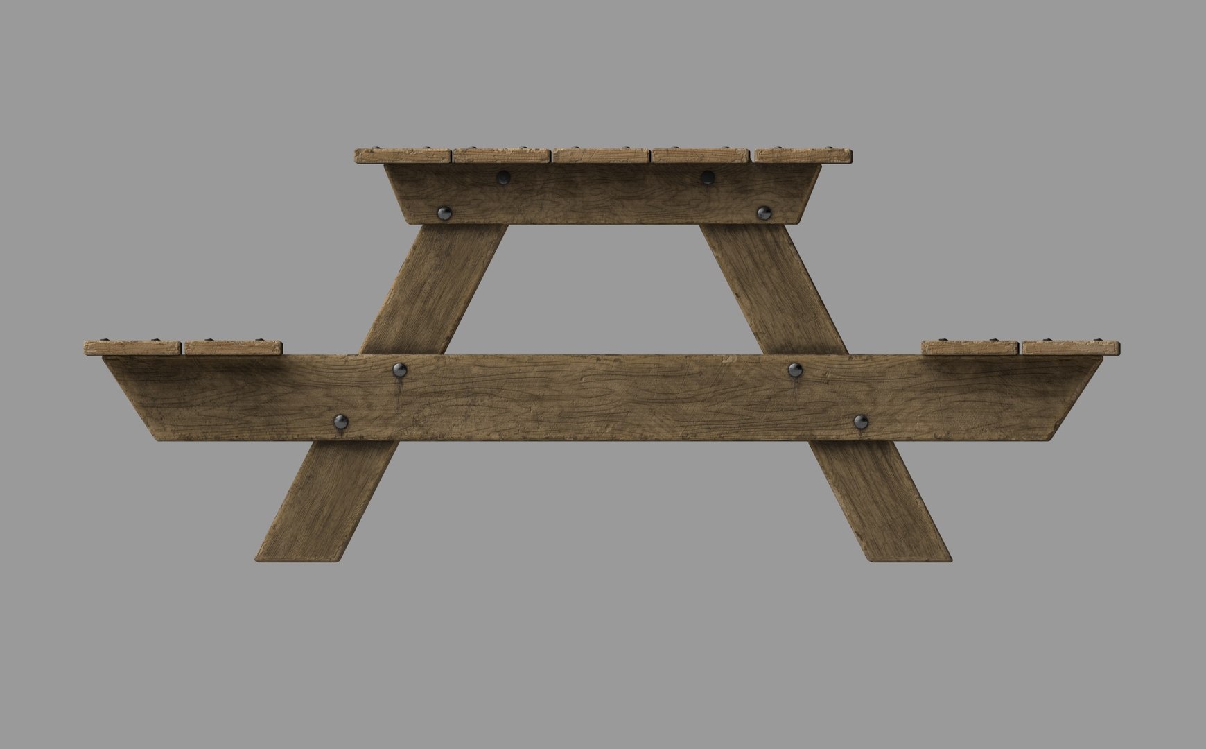 realistic picnic table 3d model