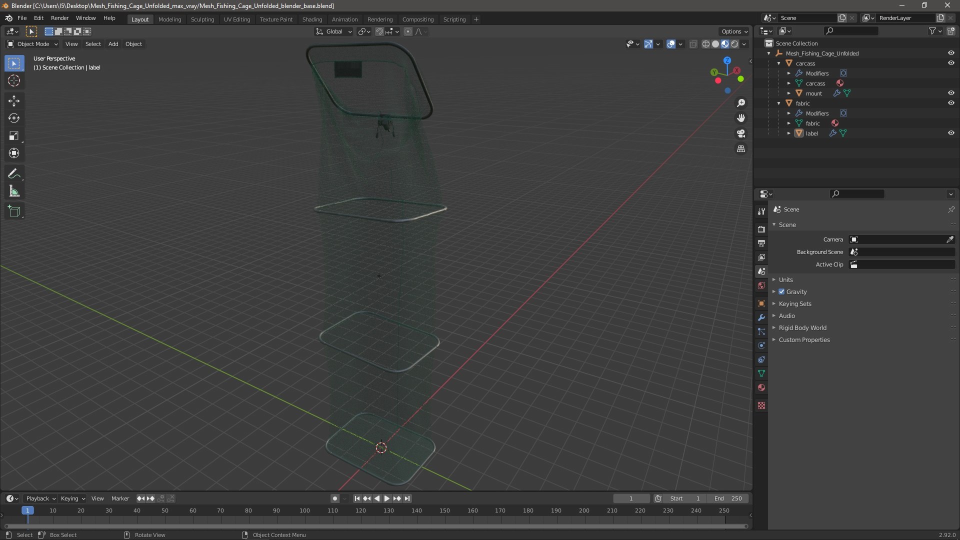 3D Mesh Fishing Cage Unfolded - TurboSquid 2206576