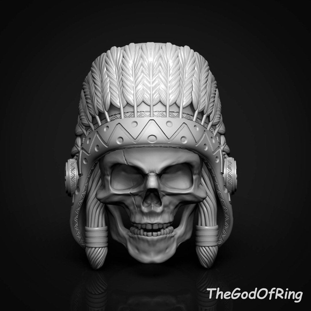 3D Aztec Skull Ring Model - TurboSquid 2286672