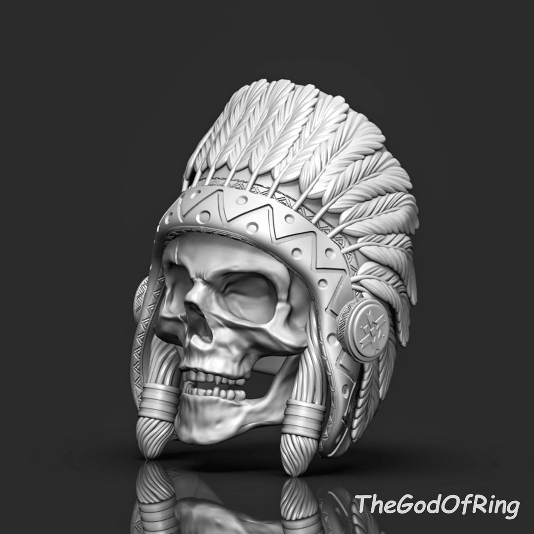 3D Aztec Skull Ring Model - TurboSquid 2286672