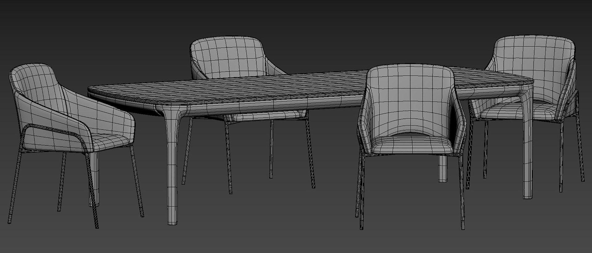 3D Modern dining chair set 05 model - TurboSquid 2102348