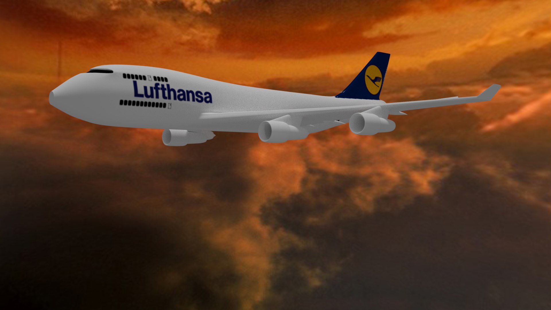 3d Model Commercial Aircraft Lufthansa