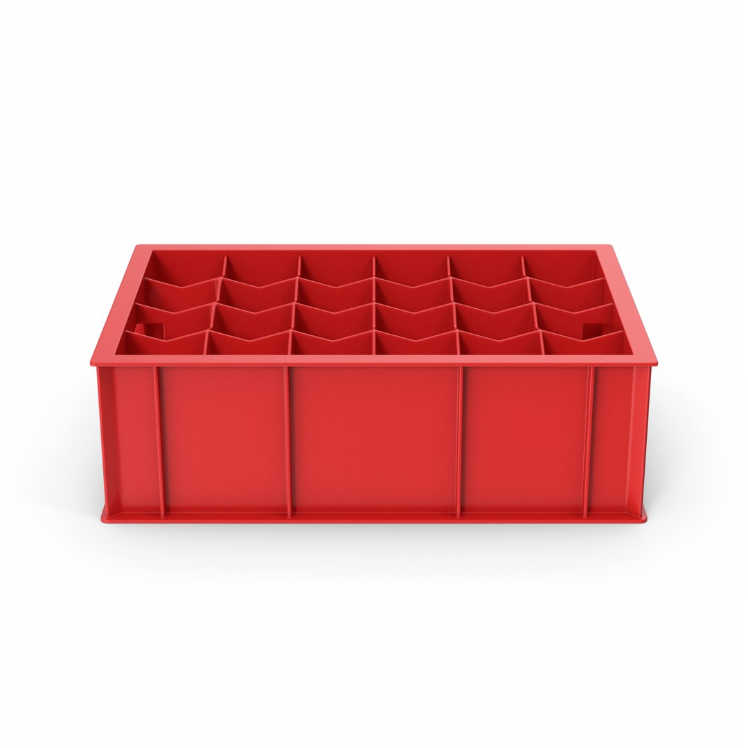 Red Plastic Bottle Crate Model - TurboSquid 2005937