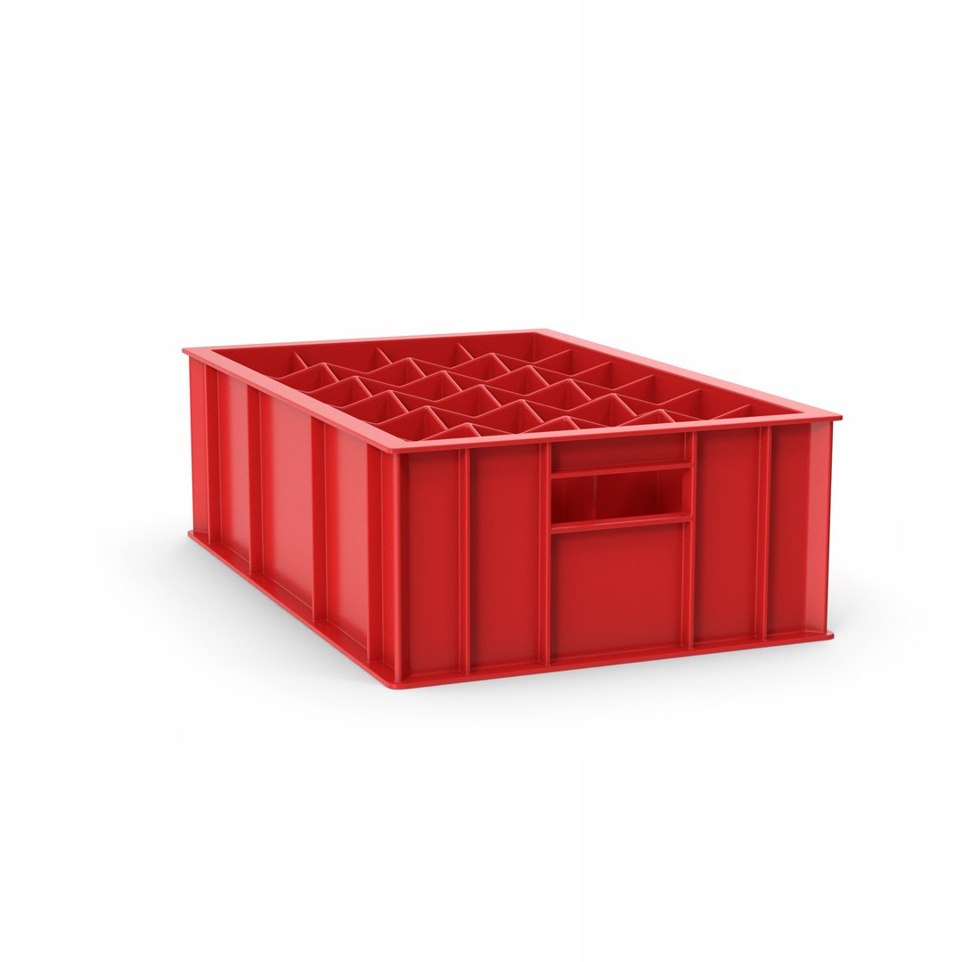 Red Plastic Bottle Crate Model - TurboSquid 2005937