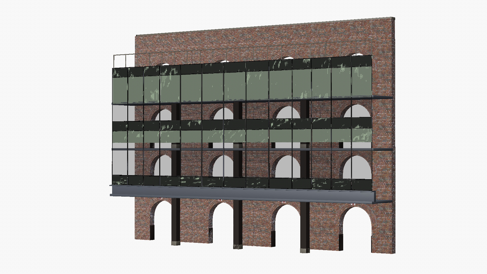 Industrial-Style Brick Loft Building 3D - TurboSquid 2149301