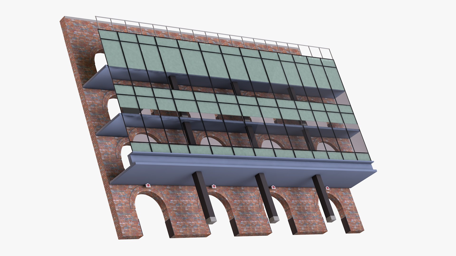 Industrial-Style Brick Loft Building 3D - TurboSquid 2149301
