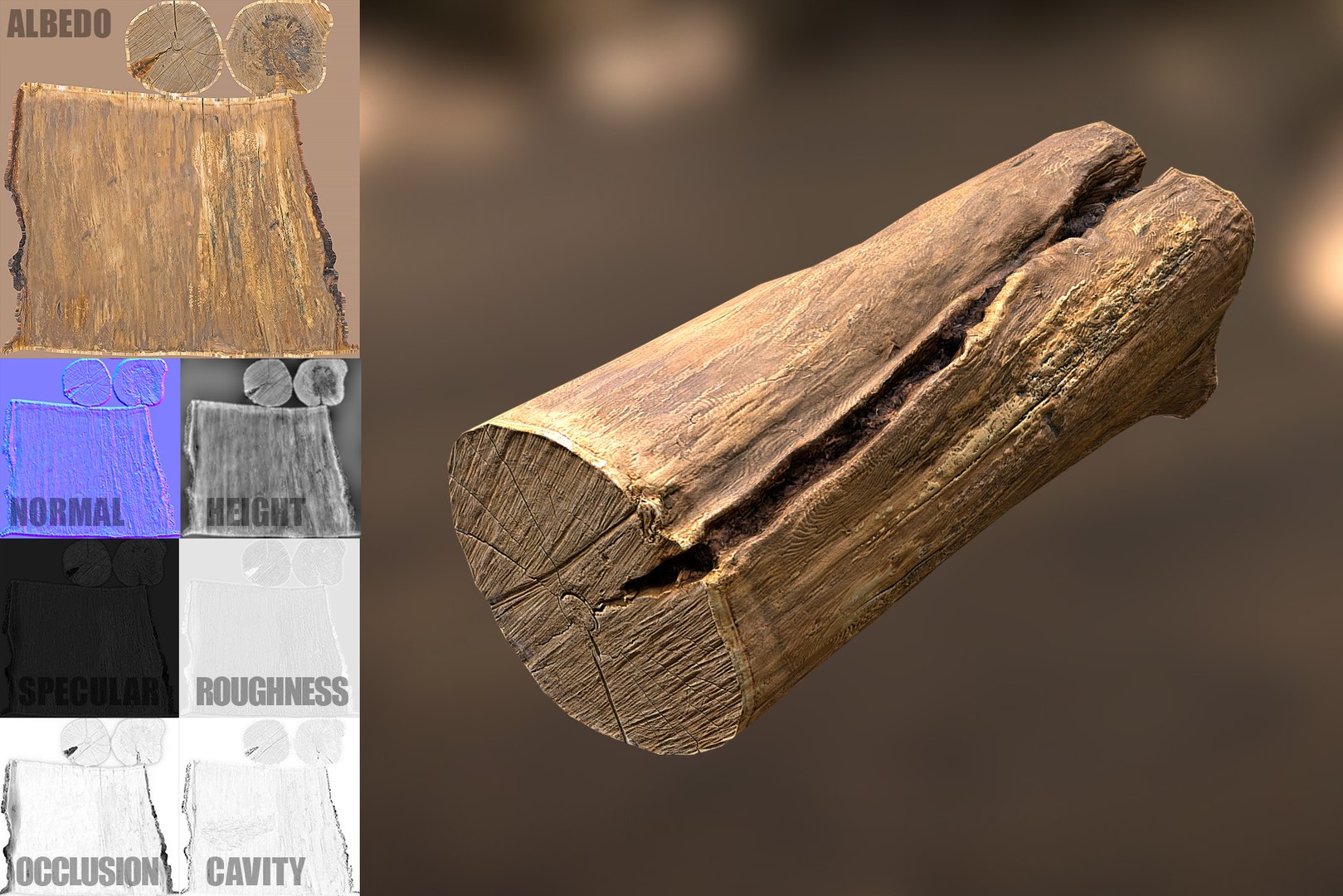 3D Log Photoscanned Object Model - TurboSquid 1279893