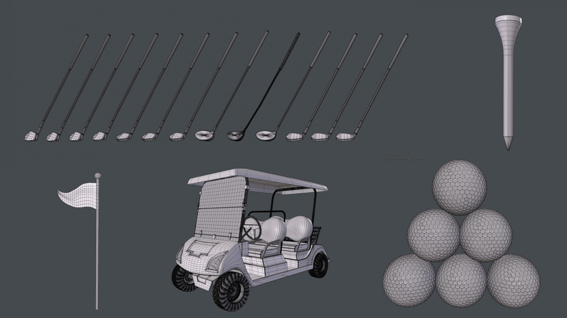 Pro Golf Asset Pack 3D Model - TurboSquid 2229838