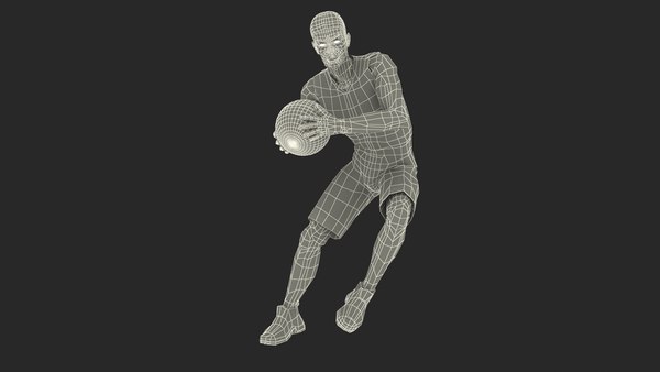 Dark Skin Teenager Basketball Player Playing Pose 3D model - TurboSquid ...