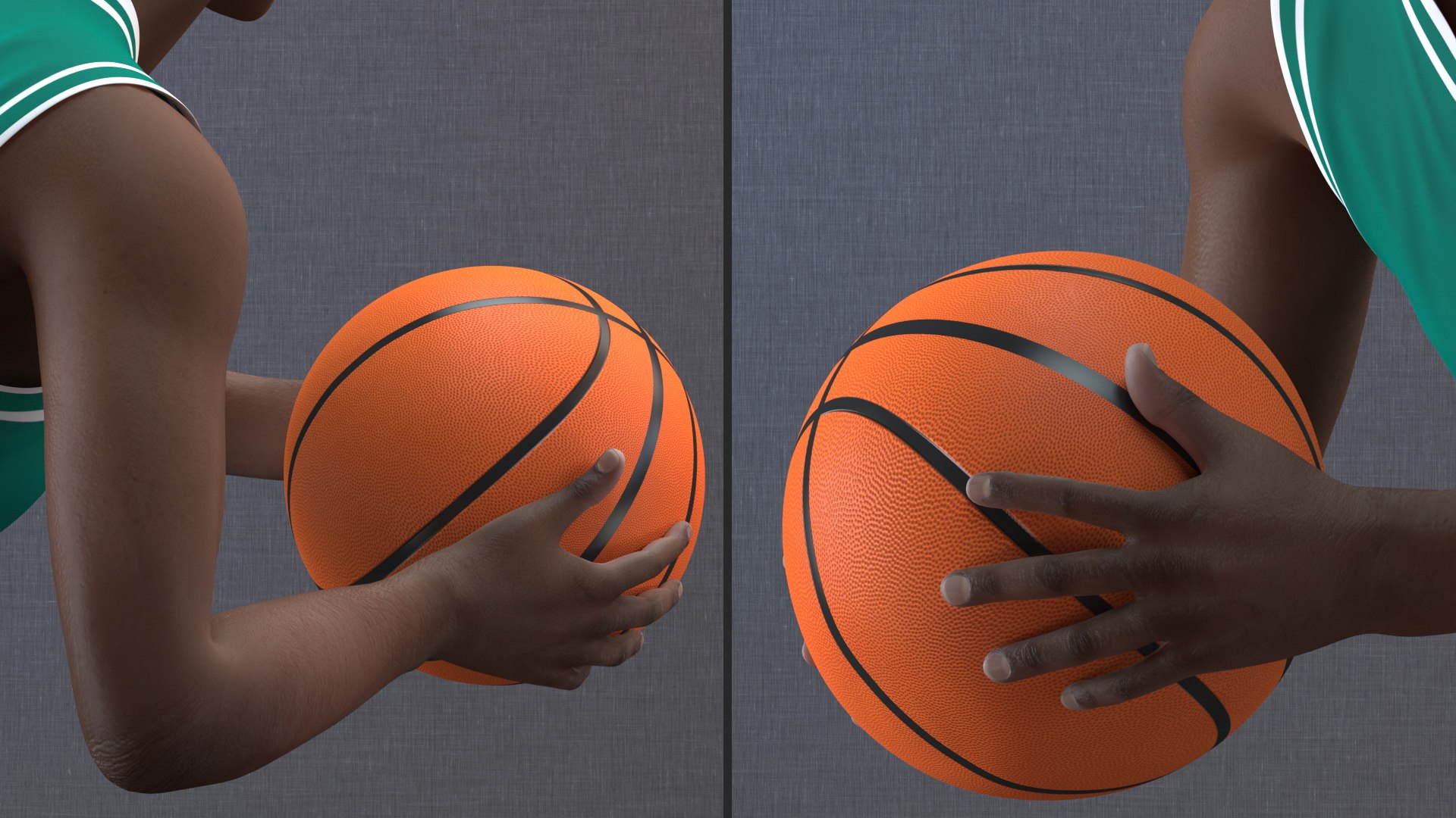 Dark Skin Teenager Basketball Player Playing Pose 3D Model - TurboSquid ...