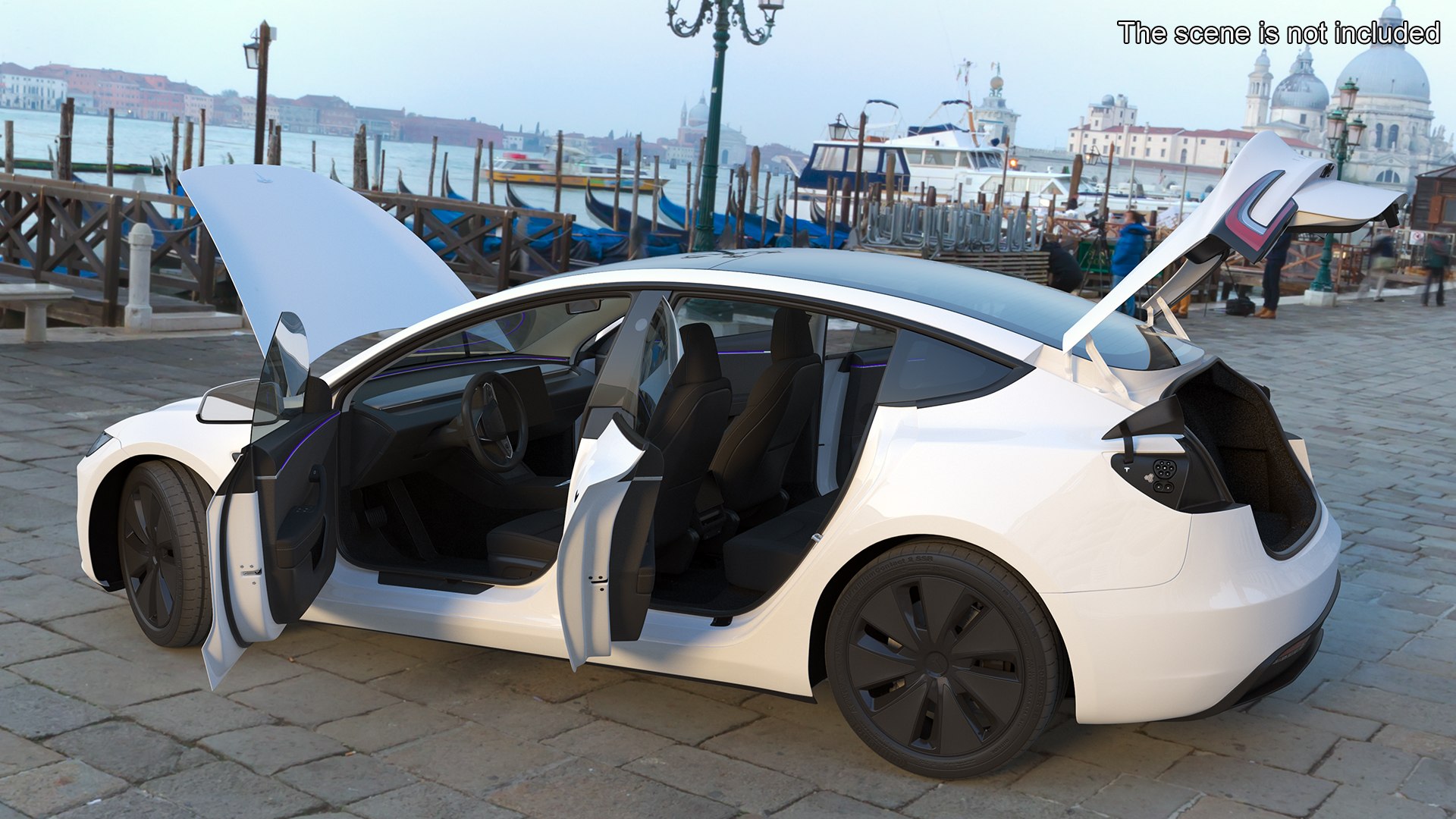 Tesla Model 3 2024 White Rigged For Cinema 4D 3D Model - TurboSquid 2293396