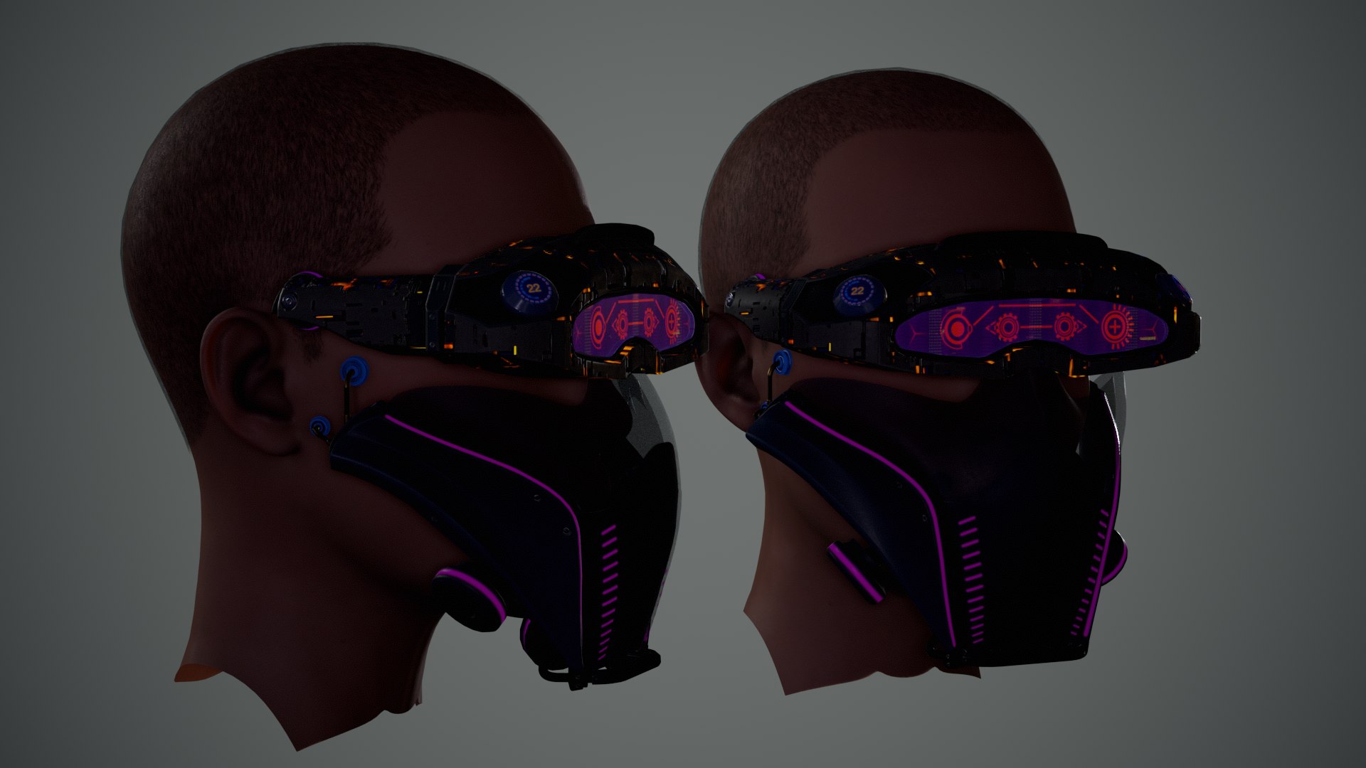 3D Sci Fi Glasses Goggles And Mask Pack 1 - TurboSquid 2293384