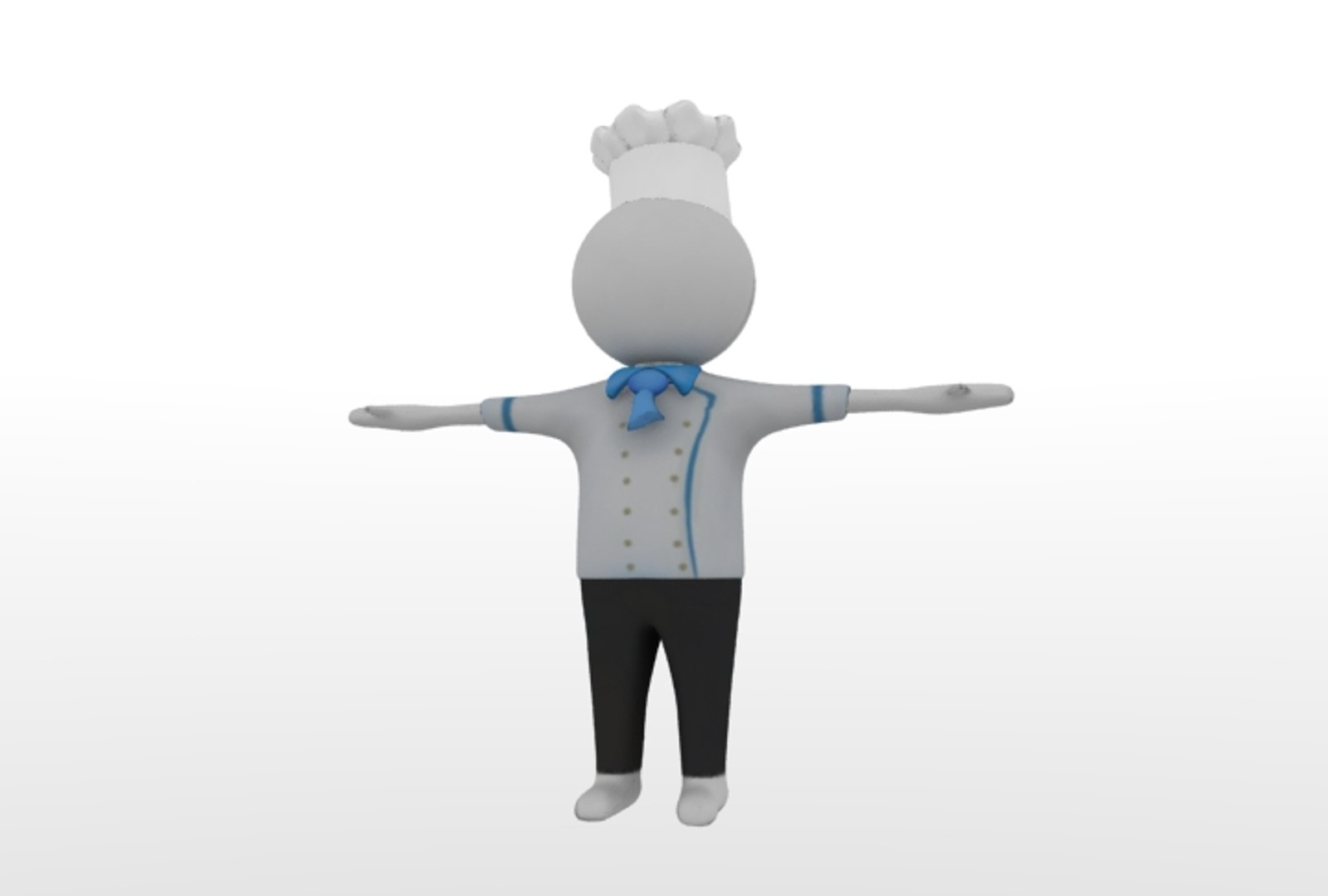Obj Human Character Chef
