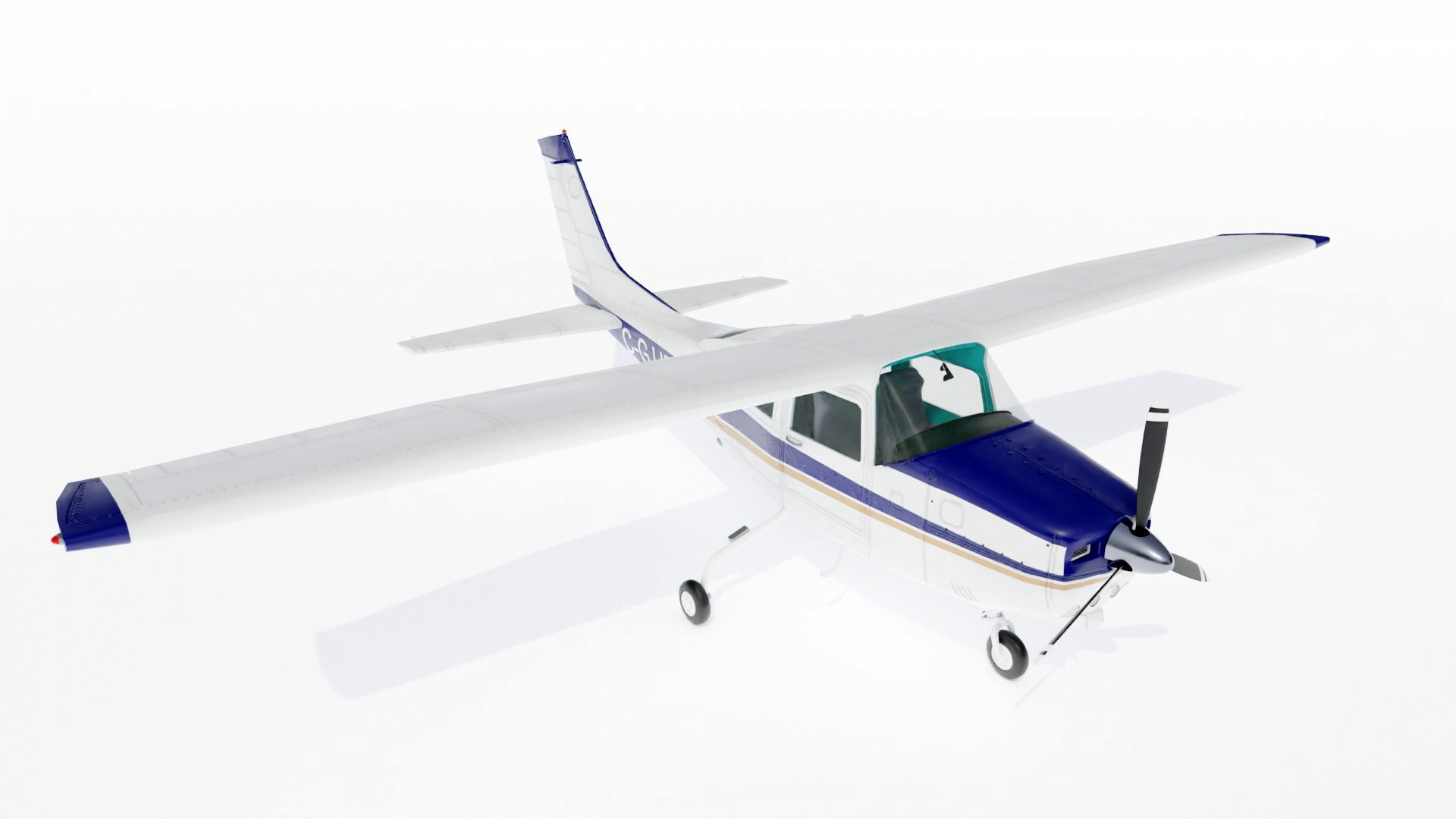 3ds Max Small Single Prop Airplane