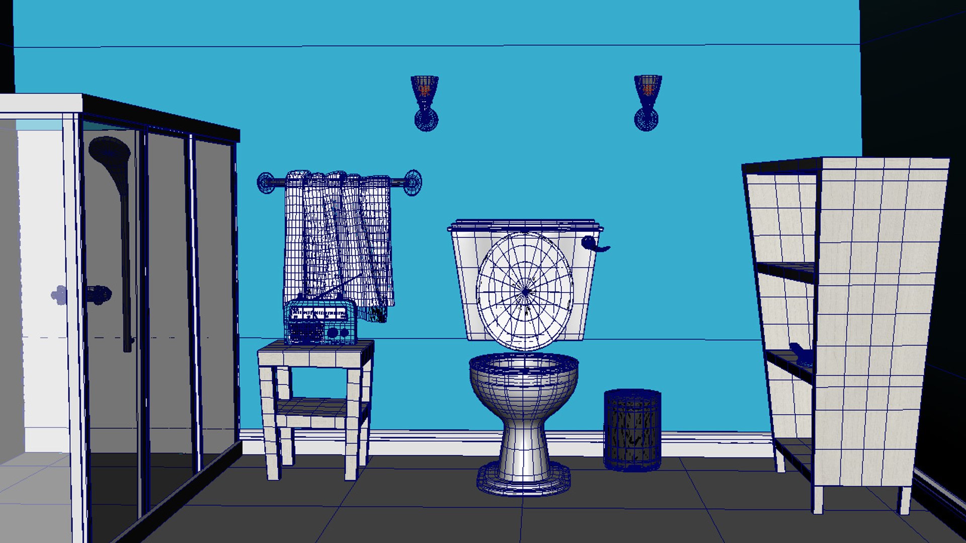 Modern Bathroom Scene 3d Obj