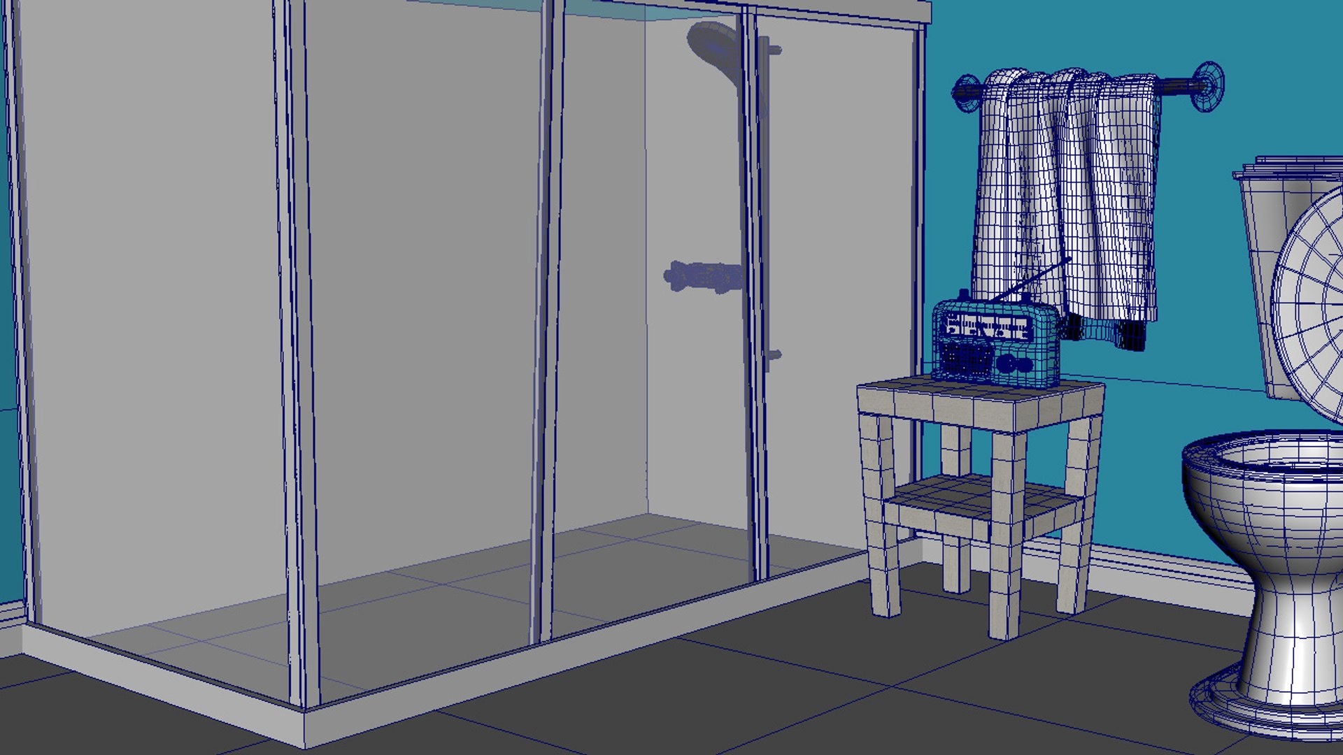 Modern Bathroom Scene 3d Obj