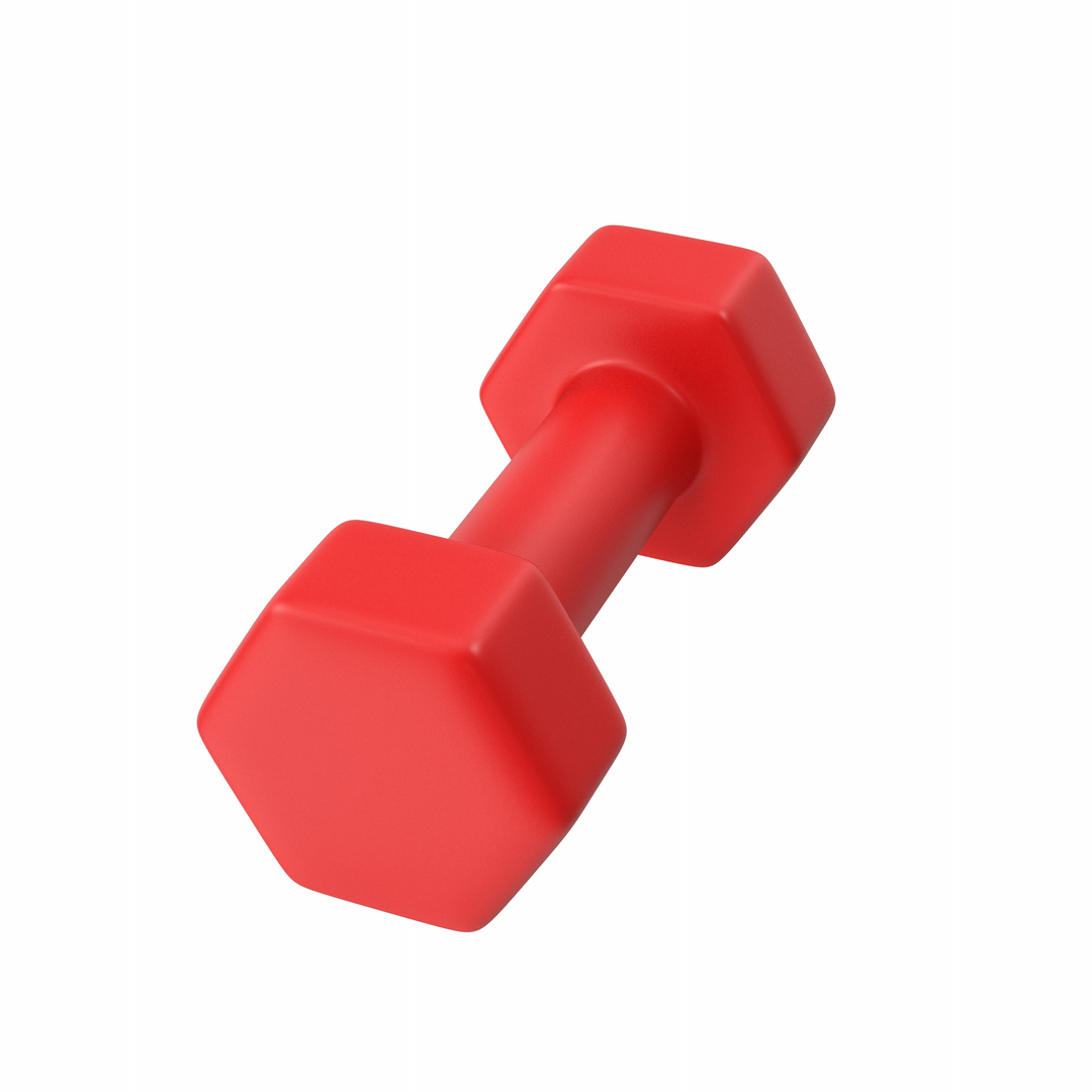 3D Model Red Dumbbell 2 - TurboSquid 2106349