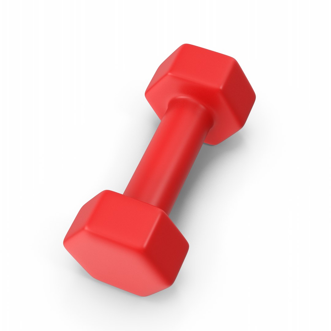 3D Model Red Dumbbell 2 - TurboSquid 2106349