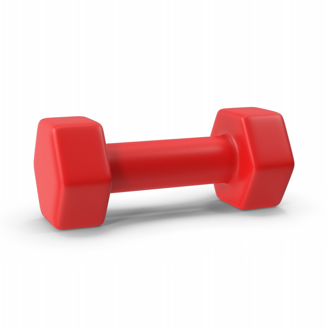 3D Model Red Dumbbell 2 - TurboSquid 2106349