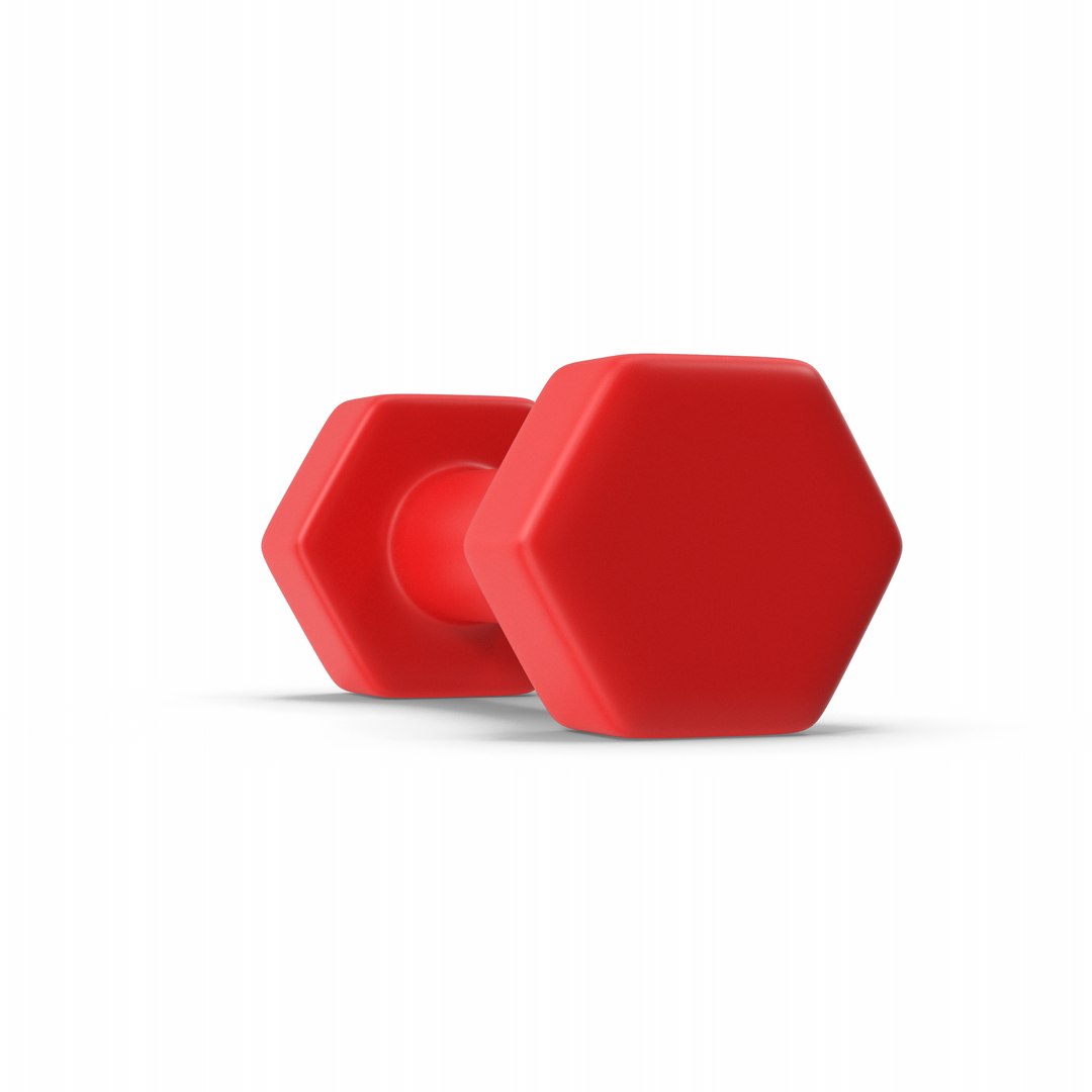 3D Model Red Dumbbell 2 - TurboSquid 2106349
